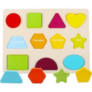 Toys | 3 Pack Wooden Puzzles Alphabet Number Shape Learning Puzzle For ...